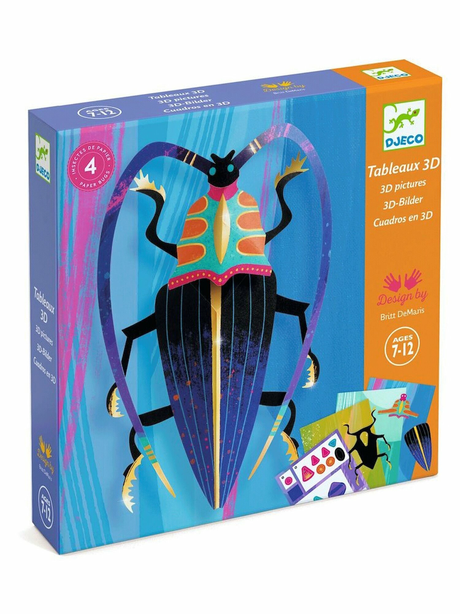 Развивающий набор для творчества Djeco аппликация Paper bugs Бумажные жуки