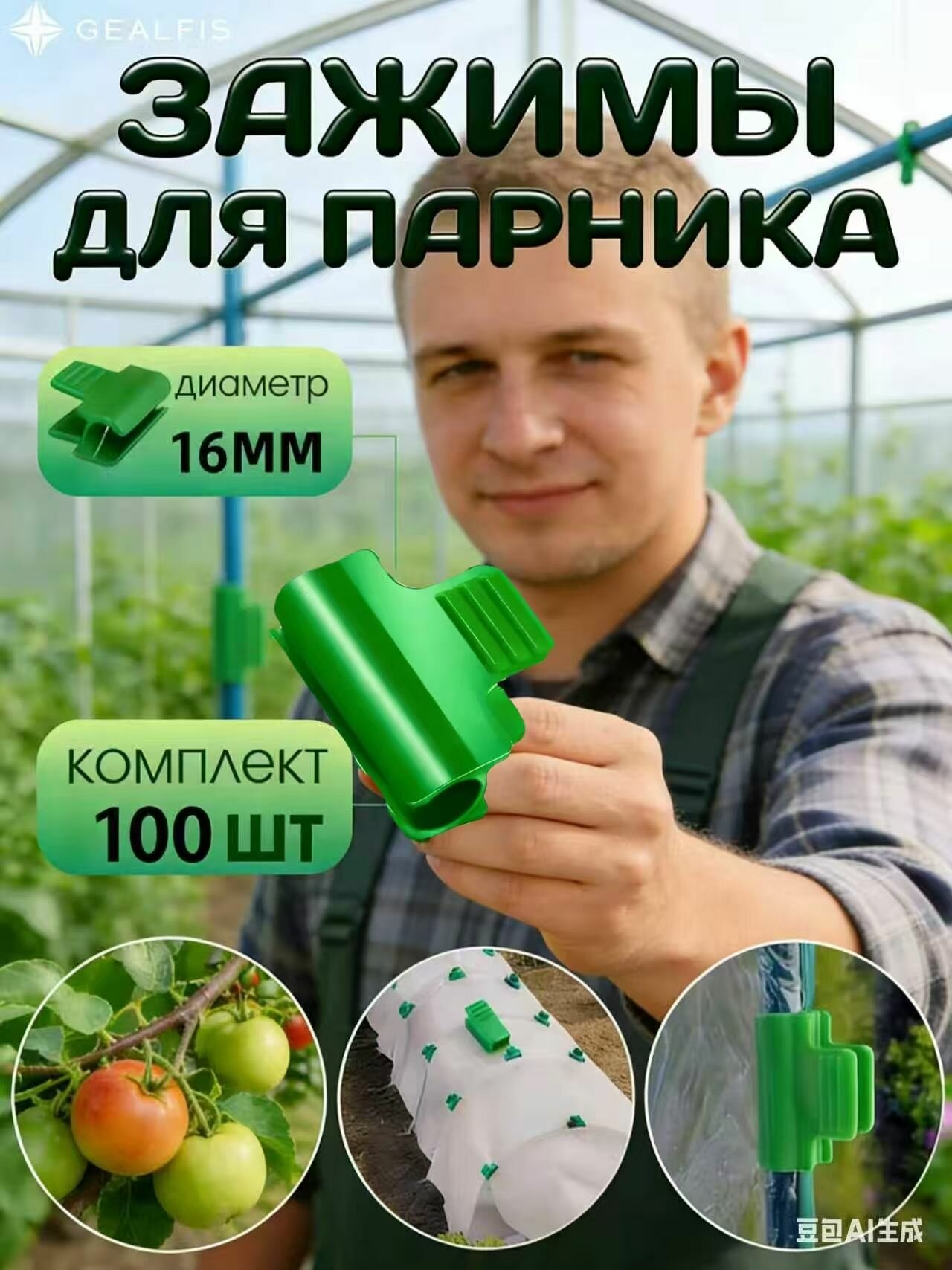 Комплект креплений40 х 30мм, Пластик, 100 шт