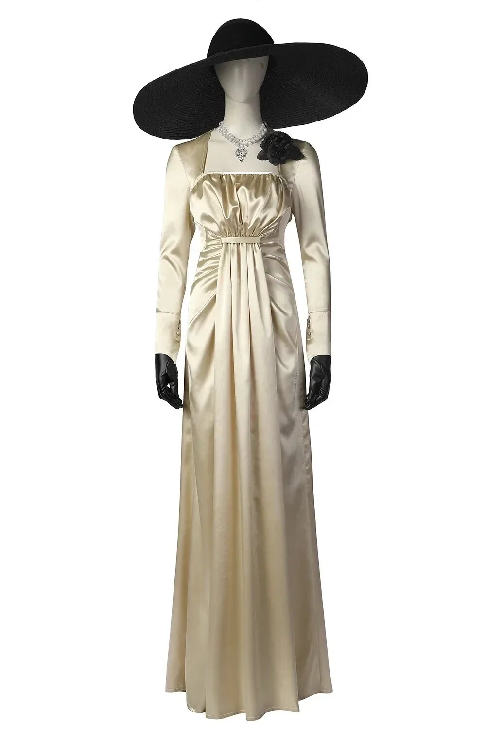 Косплей костюм Альцина Димитrescu из Resident Evil Village, Бежевый, XXL, Full set costume