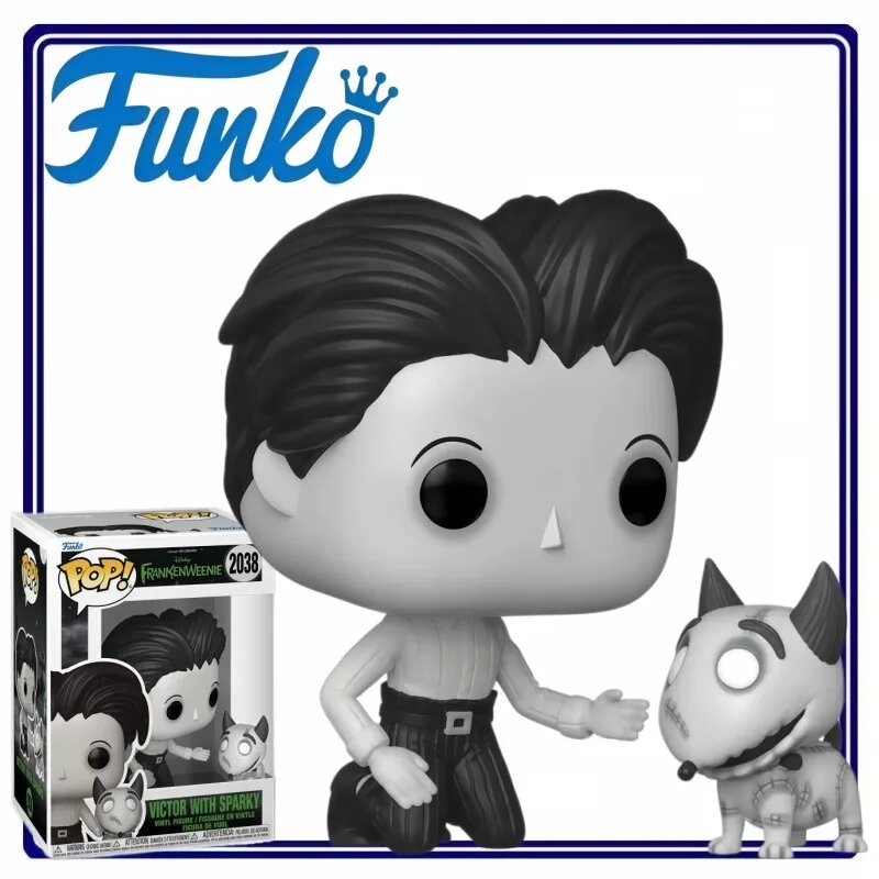 Коллекционная виниловая фигурка Funko POP Франкенвейни Виктор и Спарки: подарок для фанатов, украшение для рабочего стола и домашнего интерьера