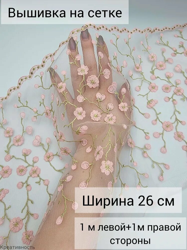 Вышивка на сетке, кружево для рукоделия