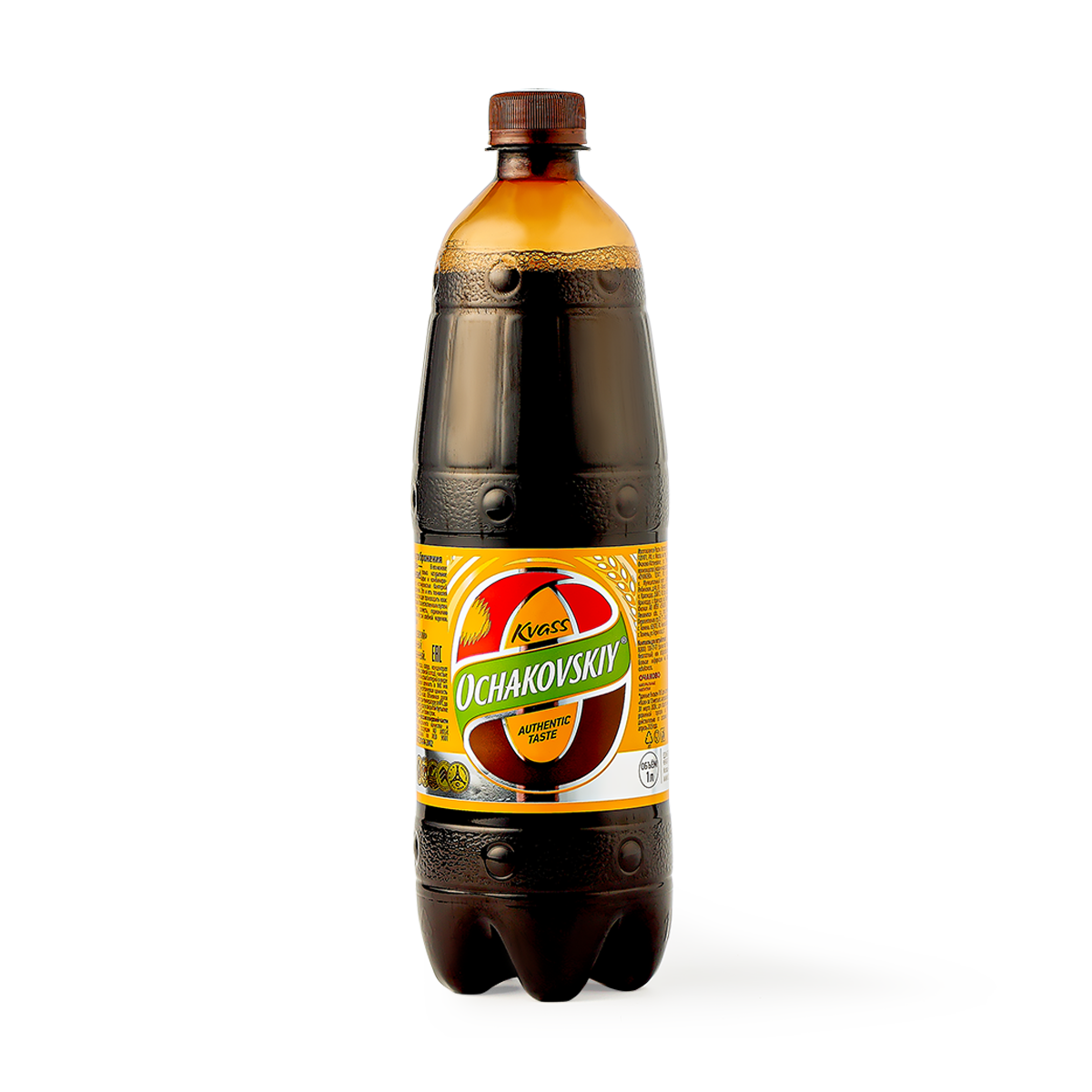 Квас Очаковский, фильтрованный, двойное брожение, 1 л, пластиковая бутылка