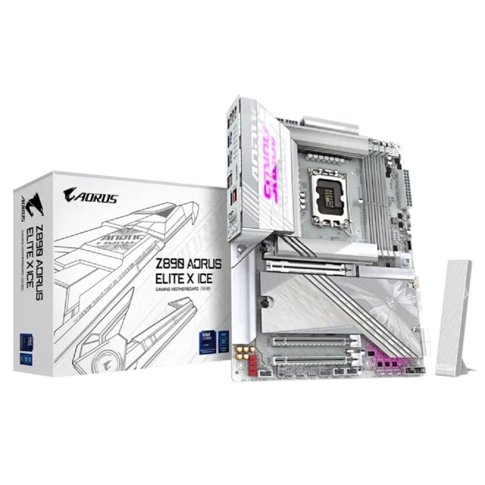 Материнская плата Gigabyte Z890 AORUS ELITE X ICE Socket 1851, Intel®Z890, 4xDDR5-6400, 3xPCI-Ex16, 4xSATA3