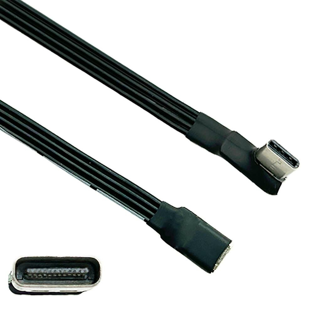 Кабель USB-C — USB-C, 0.3m - боковой изгиб