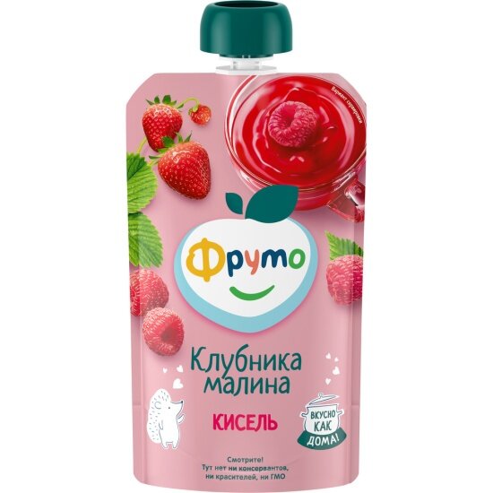 Кисель Фрутоняня клубника и малина, с 12 мес, 130 мл