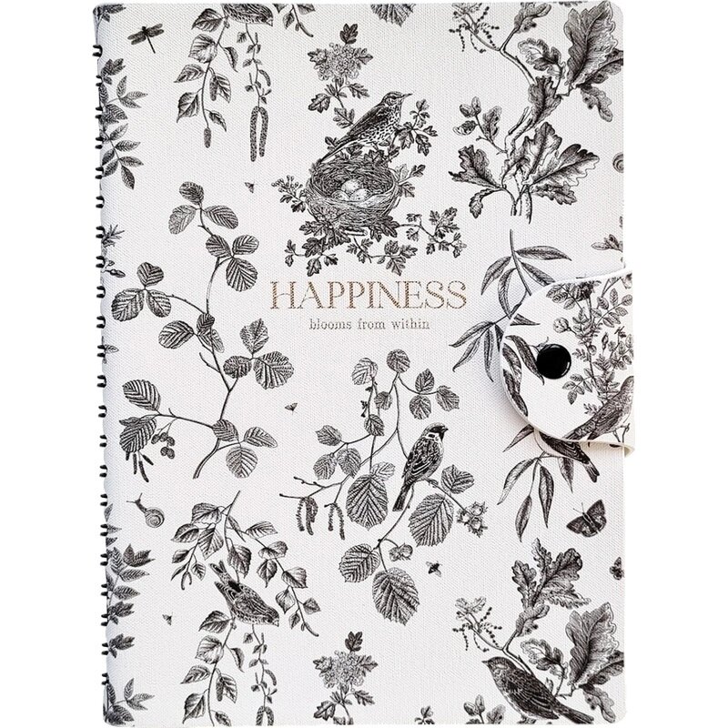 Бизнес-тетрадь Infolio 14x20см 96л клетка спираль Счастье серый I1673/black