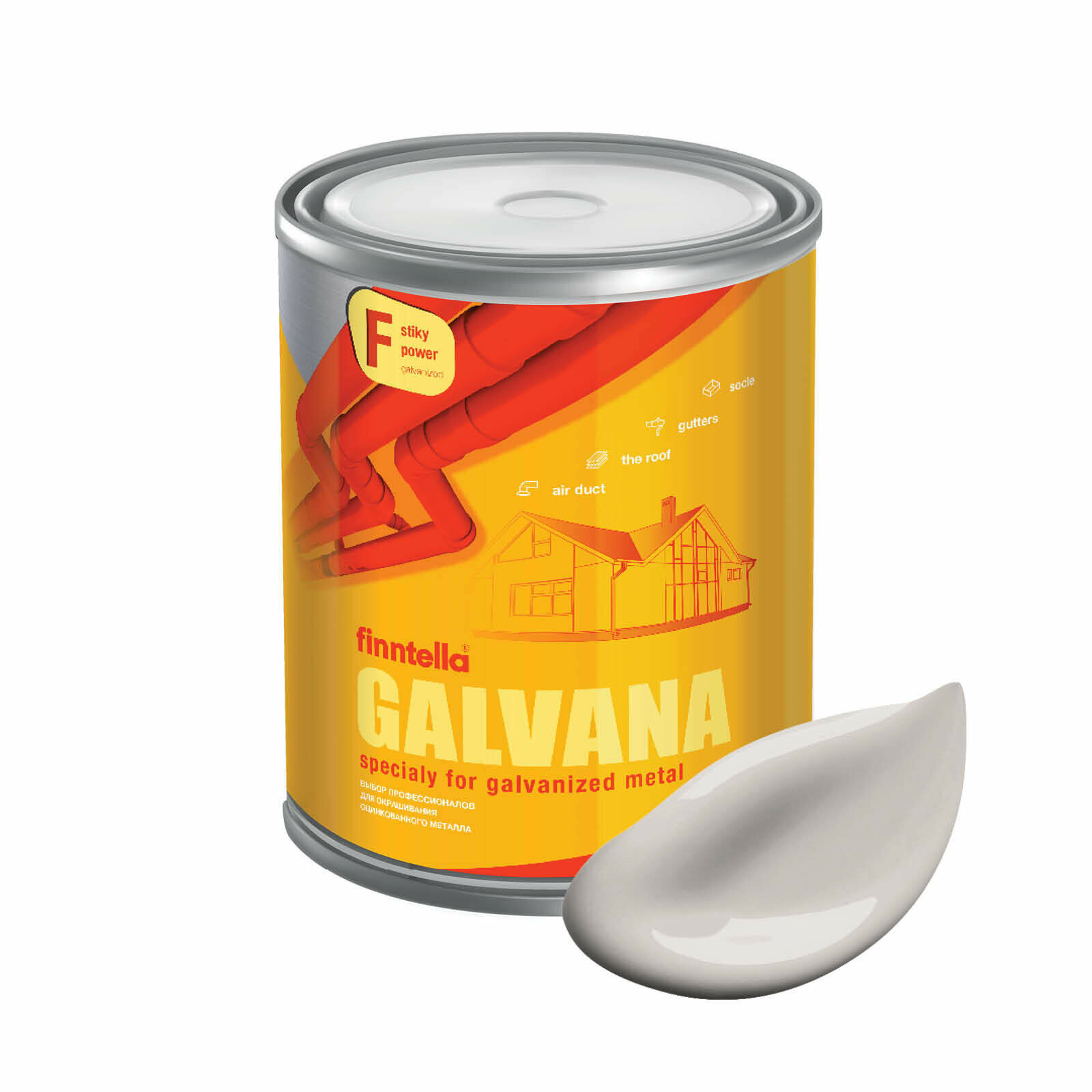 Краска GALVANA FINNTELLA Матовая, VUORET теплый серо-коричневый, 0,9л
