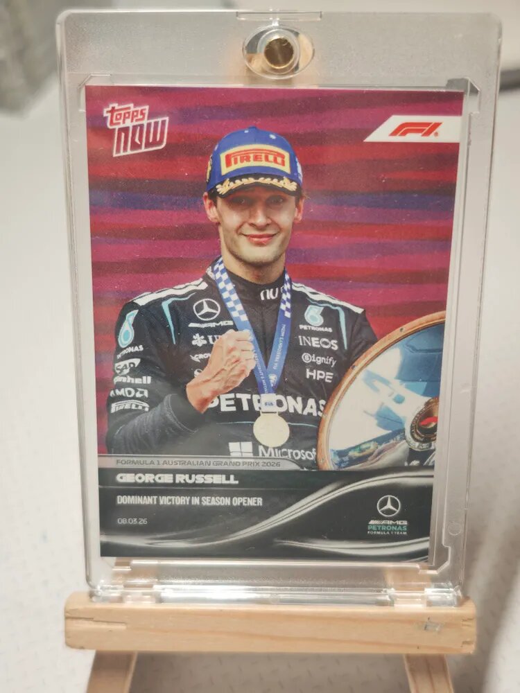 Коллекционная карточка Topps NOW F1 Джордж Расселл чемпион этапа Австралии 2026
