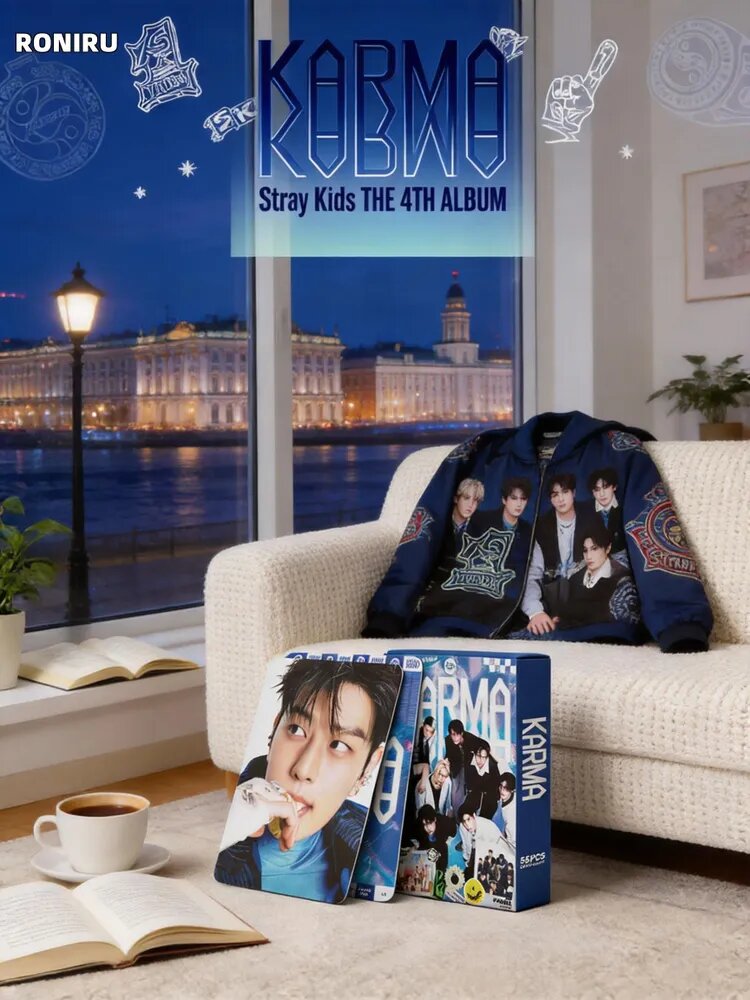 VOIROB STRAY KIDS LOMO 55 шт, KARMA 4TH Studio Album K-POP 2025 мини-фотокарточки для коллекционеров SKZOO SKZ Poster