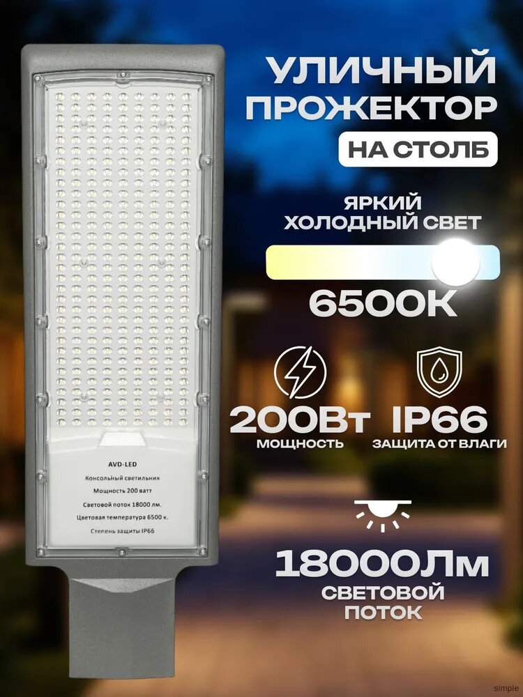 Уличный светильник, количество ламп:1шт