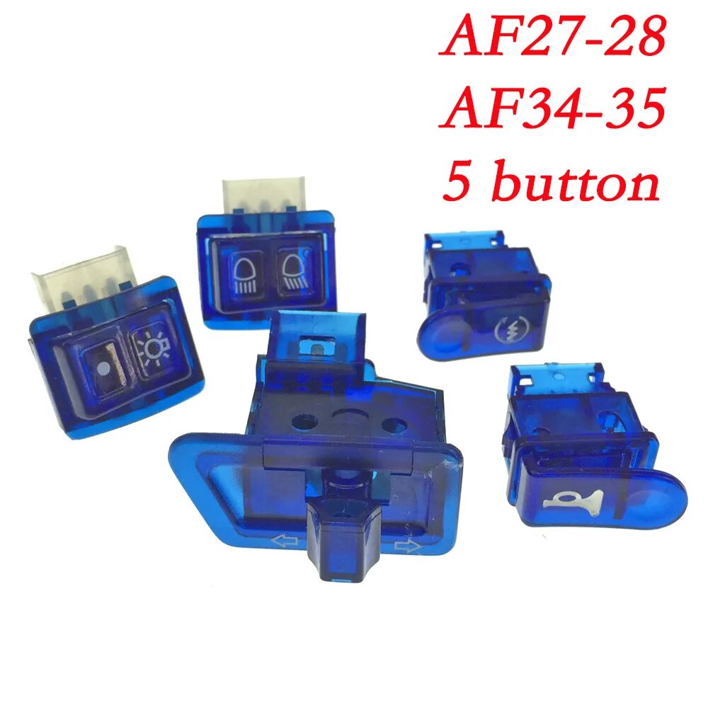 Кнопка-переключатель для мотоциклов HONDA DIO ZX 50 AF18 AF27 AF28 AF34 AF35 Синий, AF27-35-5-Blue