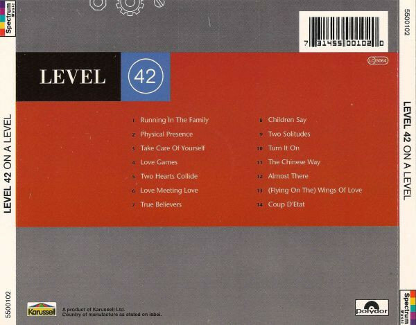 CD диск Level 42 On A Level EU 1993 mint mint — фото 1