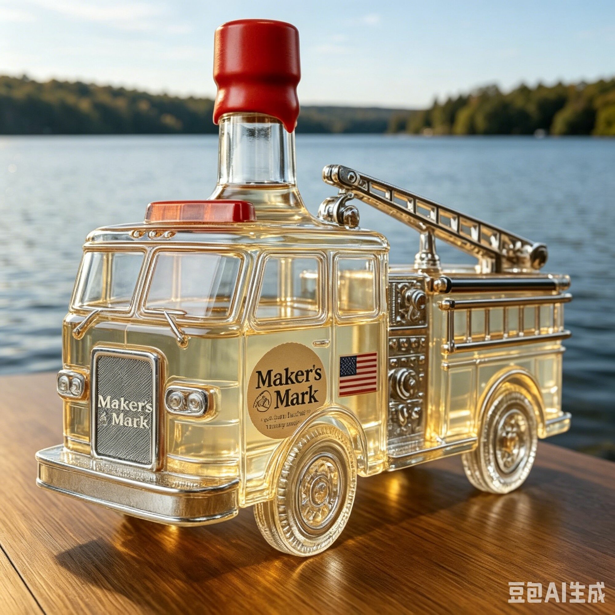 Украшение для бокалов, бутылок "пожарная машина", 1 шт