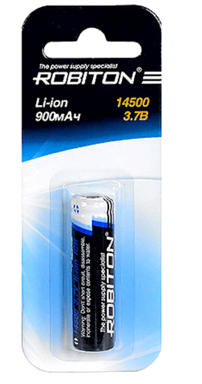 Аккумулятор Robiton 14500 AA 3,7 В 900 мАч Li-Ion с защитой