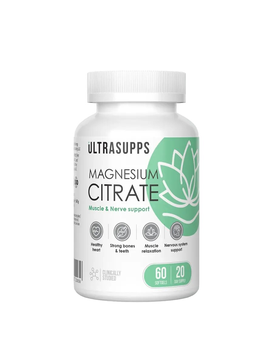 Ультрасаппс Магния цитрат / Ultrasupps Magnesium Citrate мягкие капсулы массой 2450 мг 60 шт