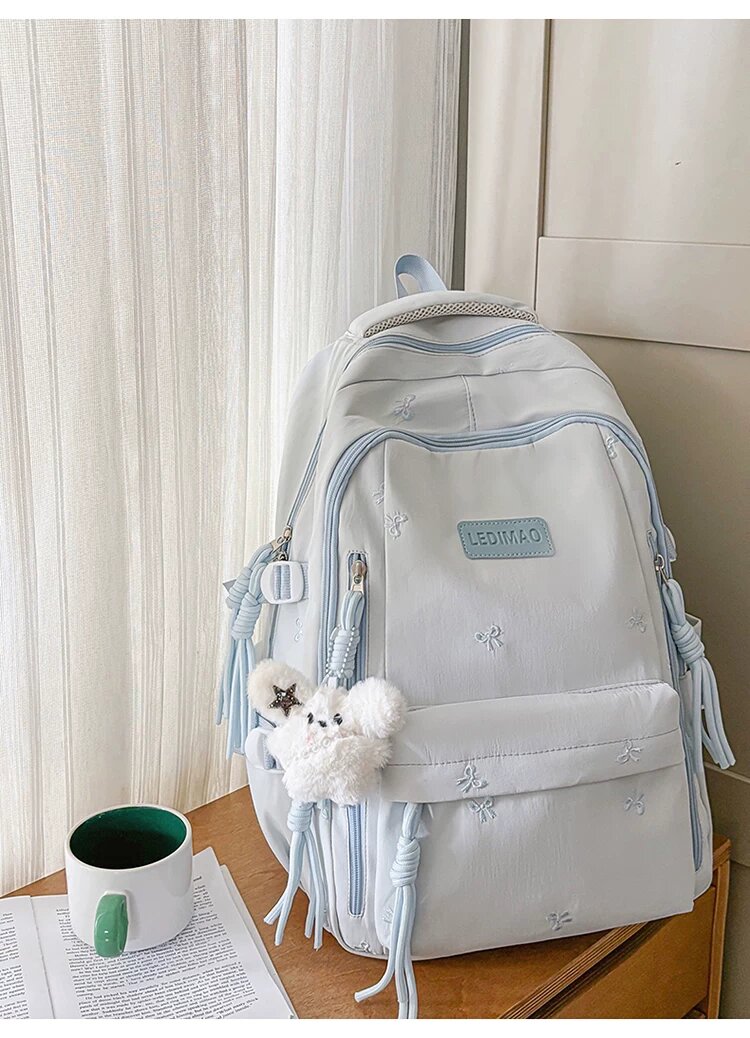 Детский школьный рюкзак для девочек 3-6 классов, большой объем, дизайн со звездным собачкой, синий