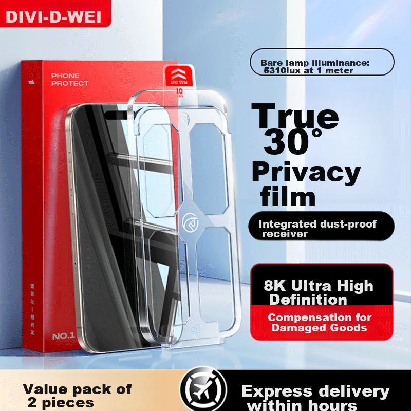 DIVI [Premium 2-Pack] Privacy Screen Protector for Apple 14/13, Tempered Glass Film for IPhone 14/13/13 Pro, Dust-Proof, Shockproof, Full Coverage, Privacy Protection, Easy Installation, Dust-Free Installation