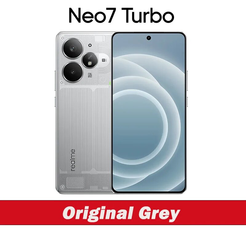 Оригинальный Realme Neo7 Turbo 5G Dimensity Серый, 16GB 512GB, Серый, 16ГБ, 512ГБ, Official Grey