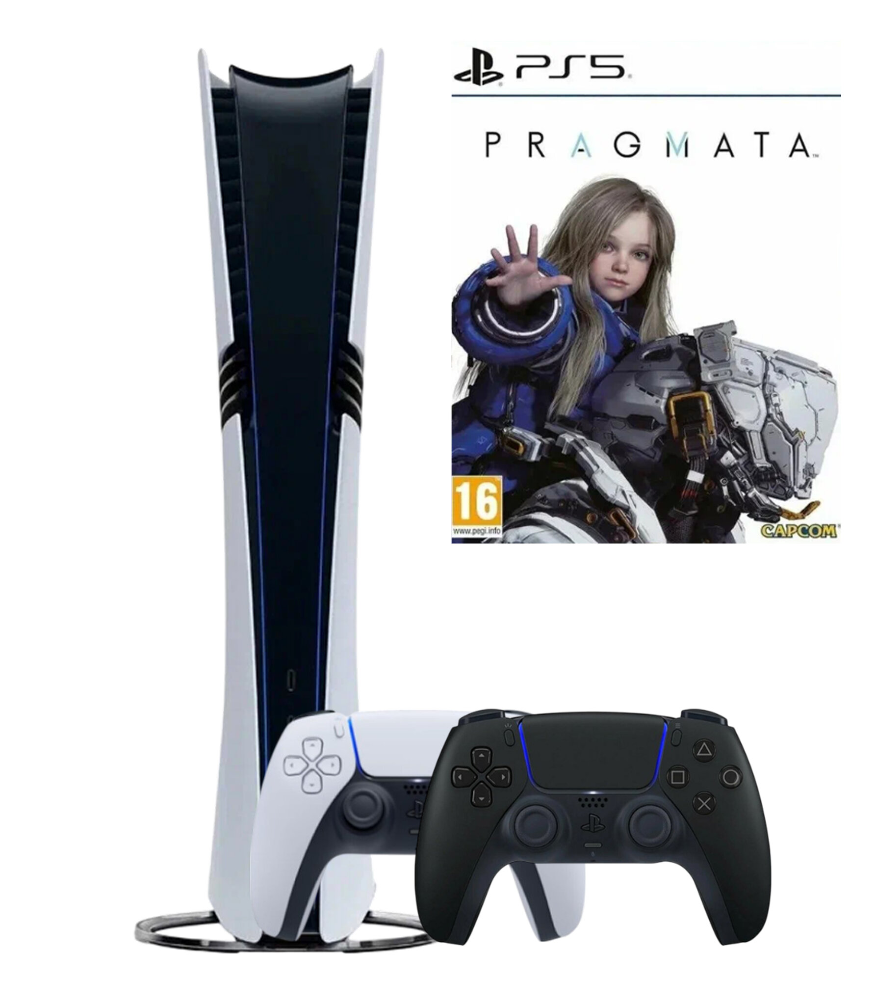 Игровая приставка PlayStation 5 Pro + 2й геймпад черный + игра Pragmata