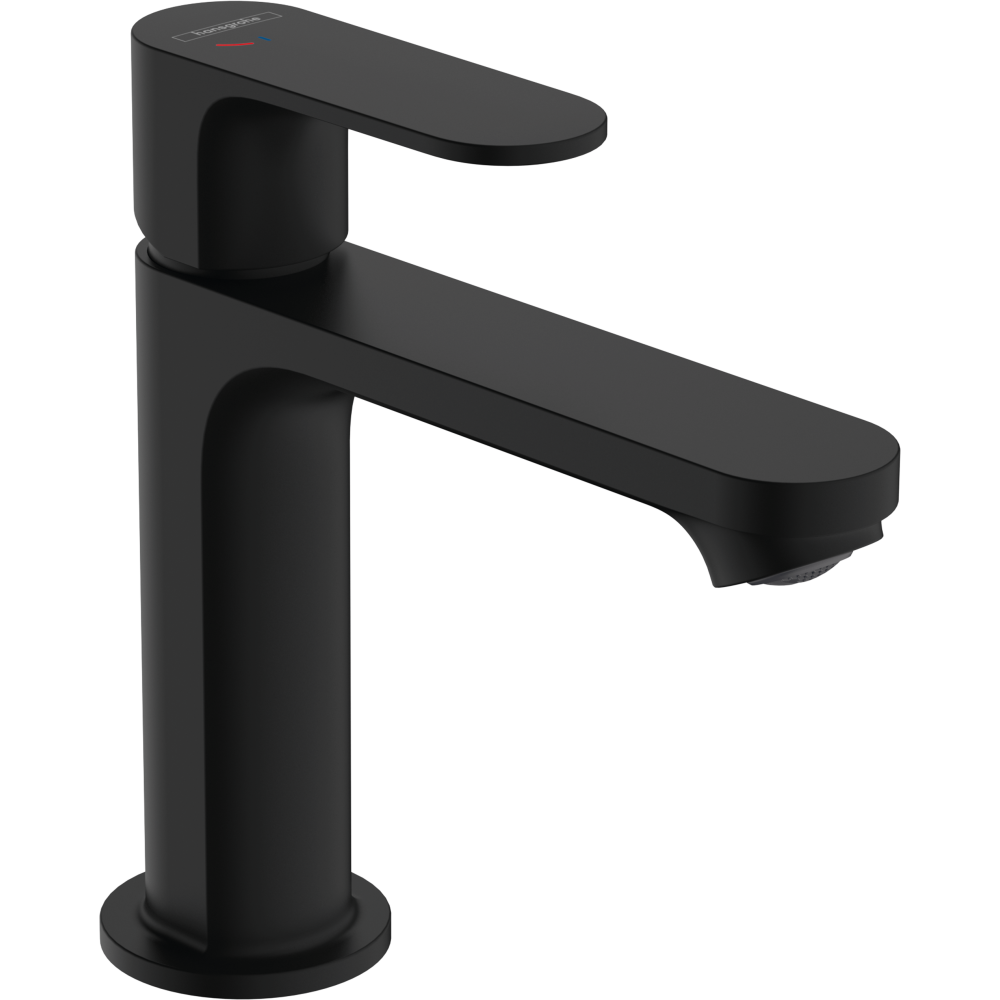 Смеситель для раковины hansgrohe Ребрис С 110 со сливным гарнитуром 72588670, матовый черный