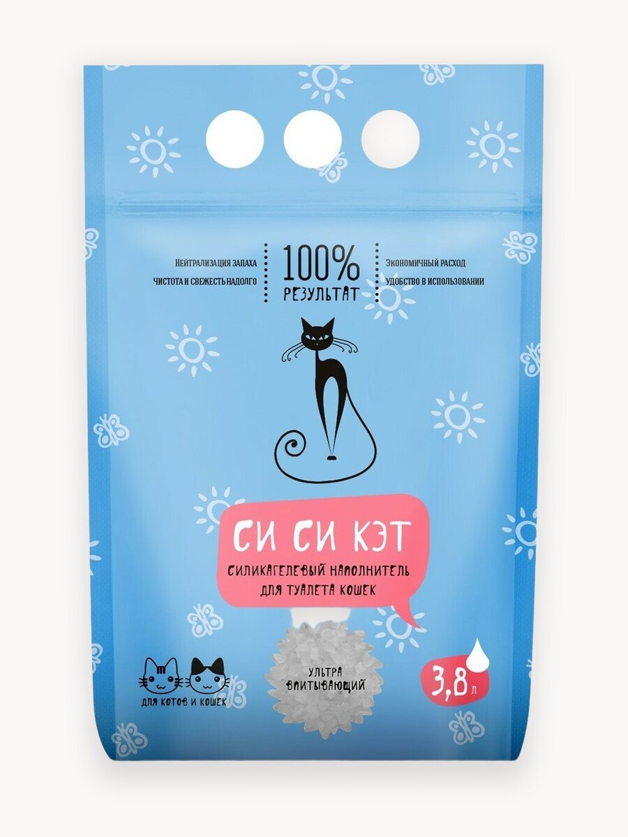 СиСиКэт наполнитель силикагелевый впитывающий 1,5 кг, 3,8 л.