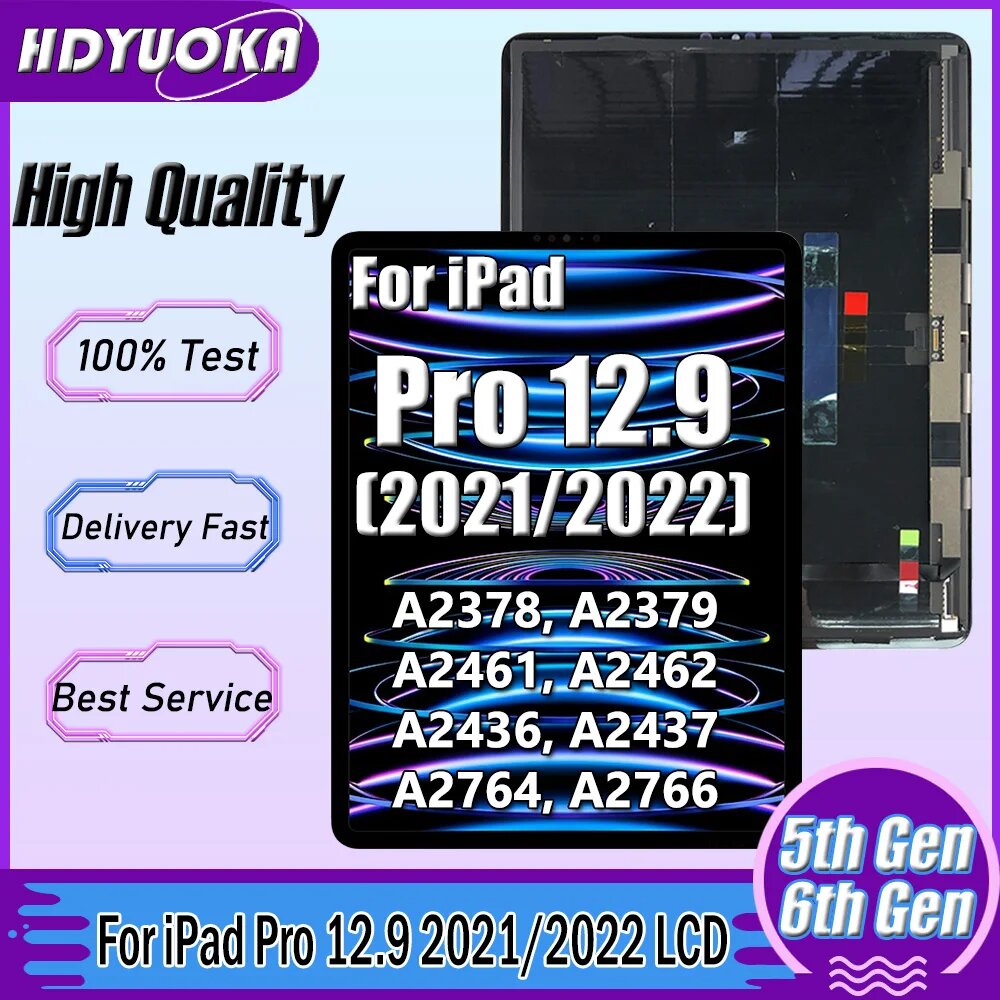 12,9-дюймовый ЖК-дисплей для iPad Pro 12.9 2021 2022 5-го и 6-го поколений A2379 A2461 A2436 6th Gen