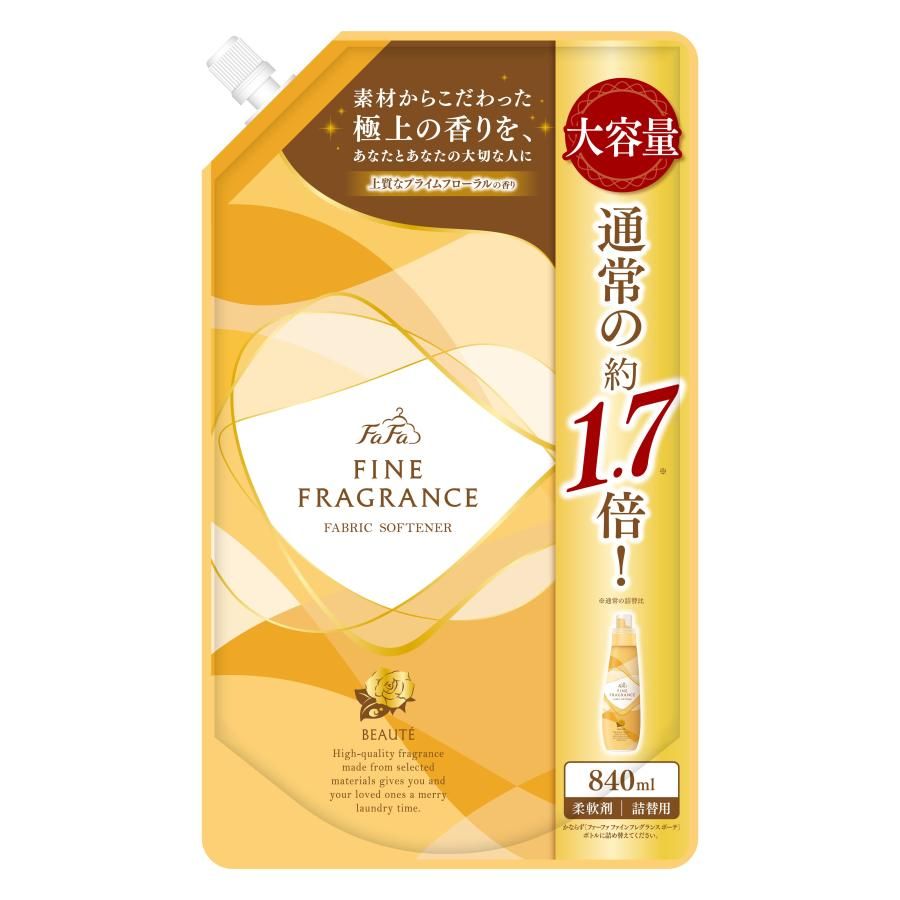 NISSAN FAFA Fine Fragrance Beaute Кондиционер для белья, с ароматом цветов, мускуса и сандалового дерева, 840мл, сменная упаковка.