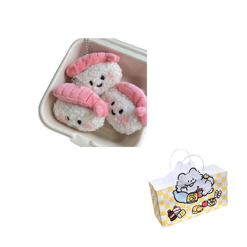 Плюшевые подвески унисекс CHUNTUSHU Sushi Doll Charm, 3 шт, высота 6 см