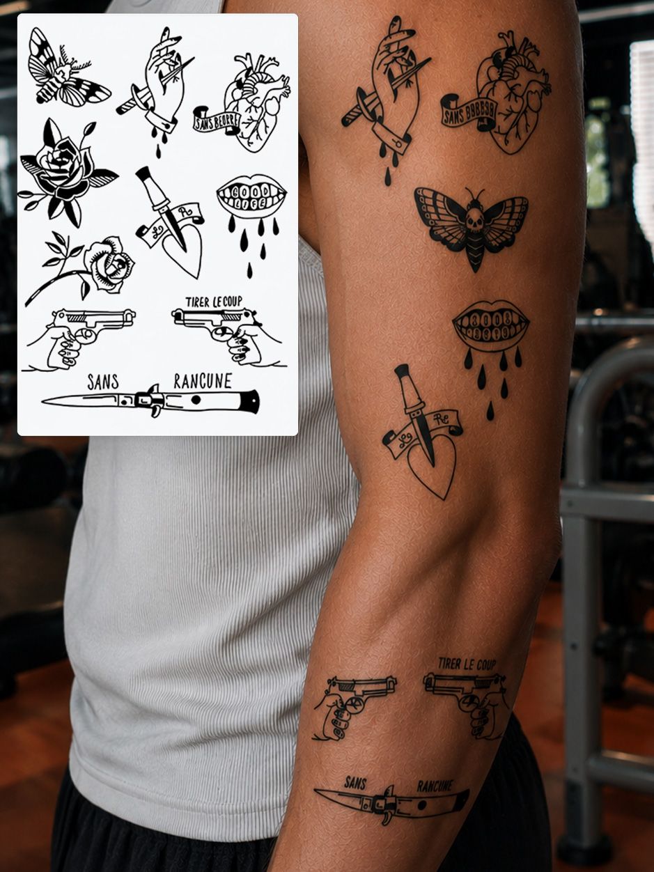 Tattoo'шки Временная тату "Агрессивные мотивы" 15*21см