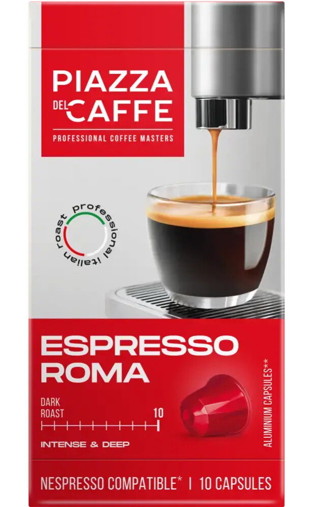 Кофе в капсулах Piazza del Caffe Эспрессо Рома 5 г х 10 шт.