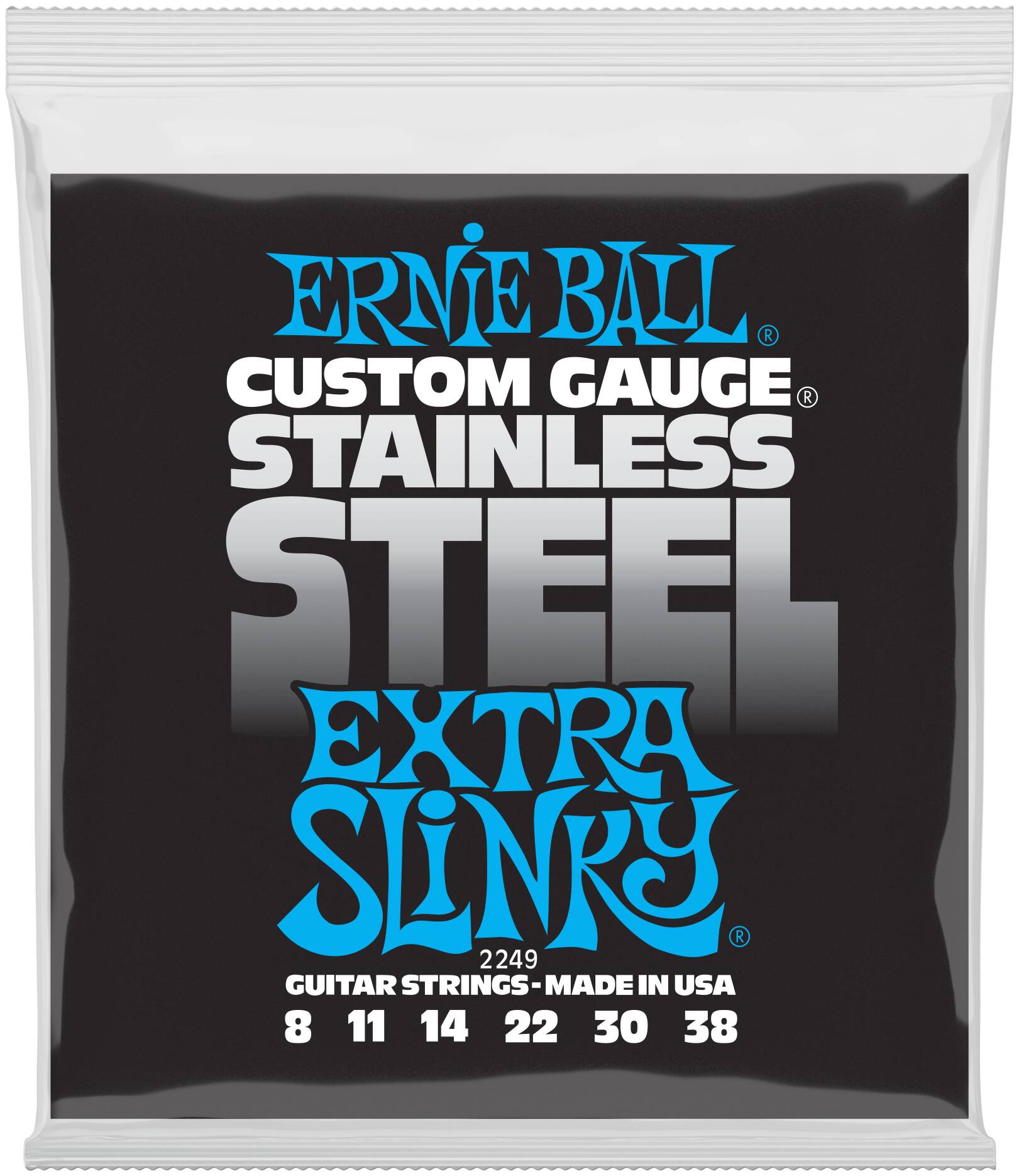 ERNIE BALL 2249 Stainless Steel Slinky Extra 8-38 - Струны для электрогитары