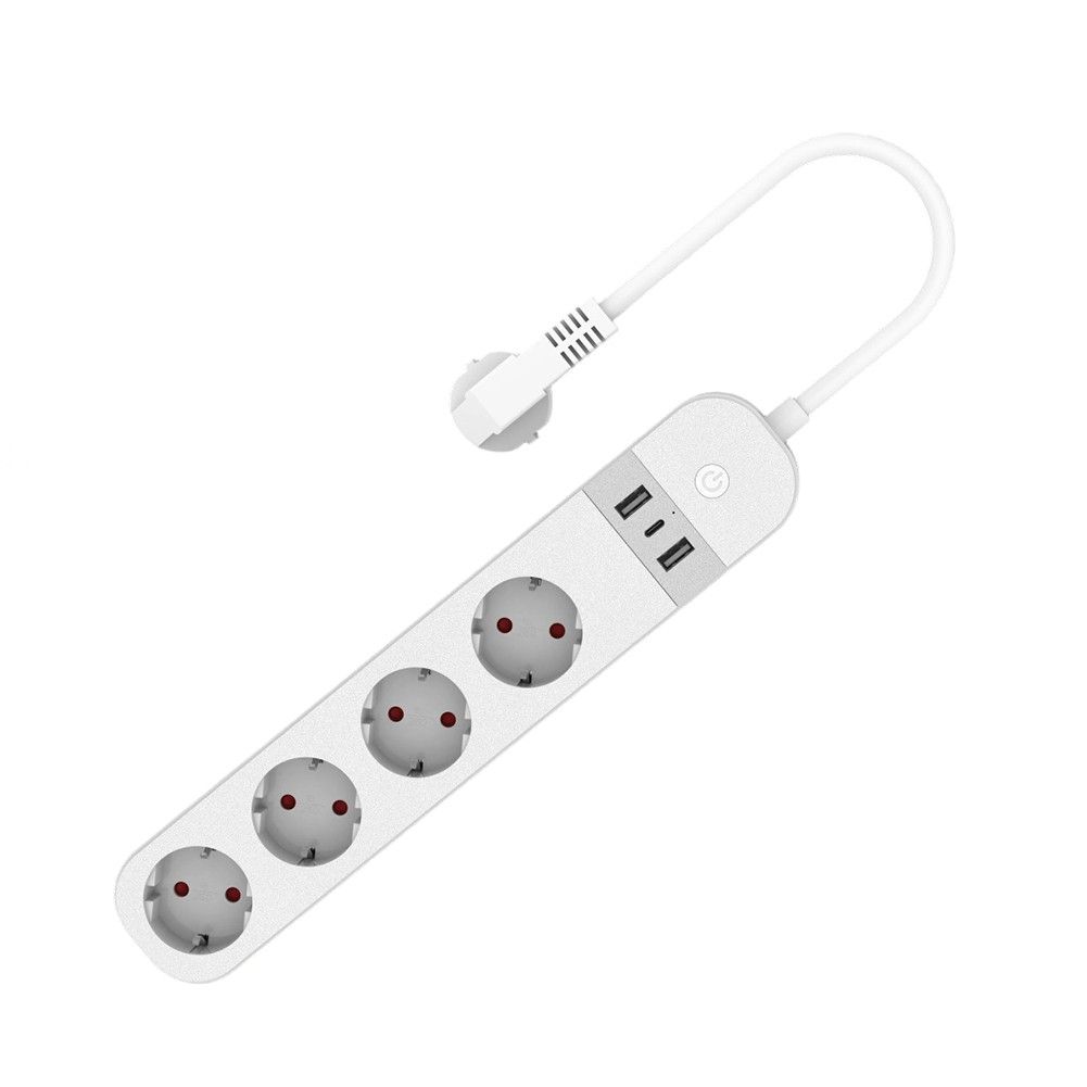 Пилот-удлинитель умный WiFi 4 порта, USB, приложение, учет электроэнергии