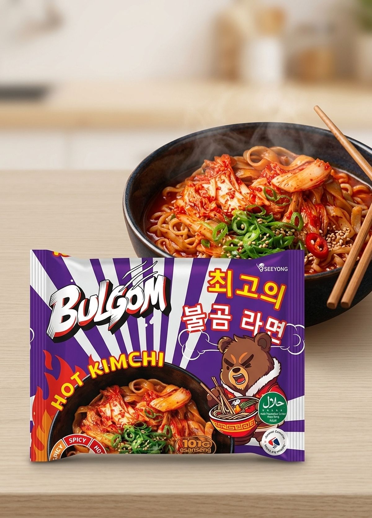 Лапша Bulgom Hot Kimchi 106гр — фото 1