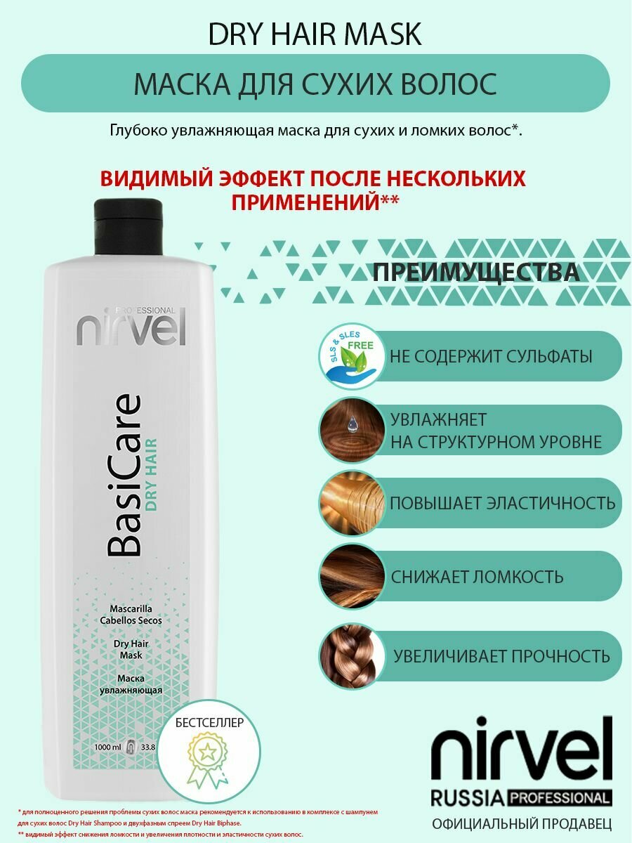 NIRVEL DRY HAIR MASK Увлажняющая маска для волос