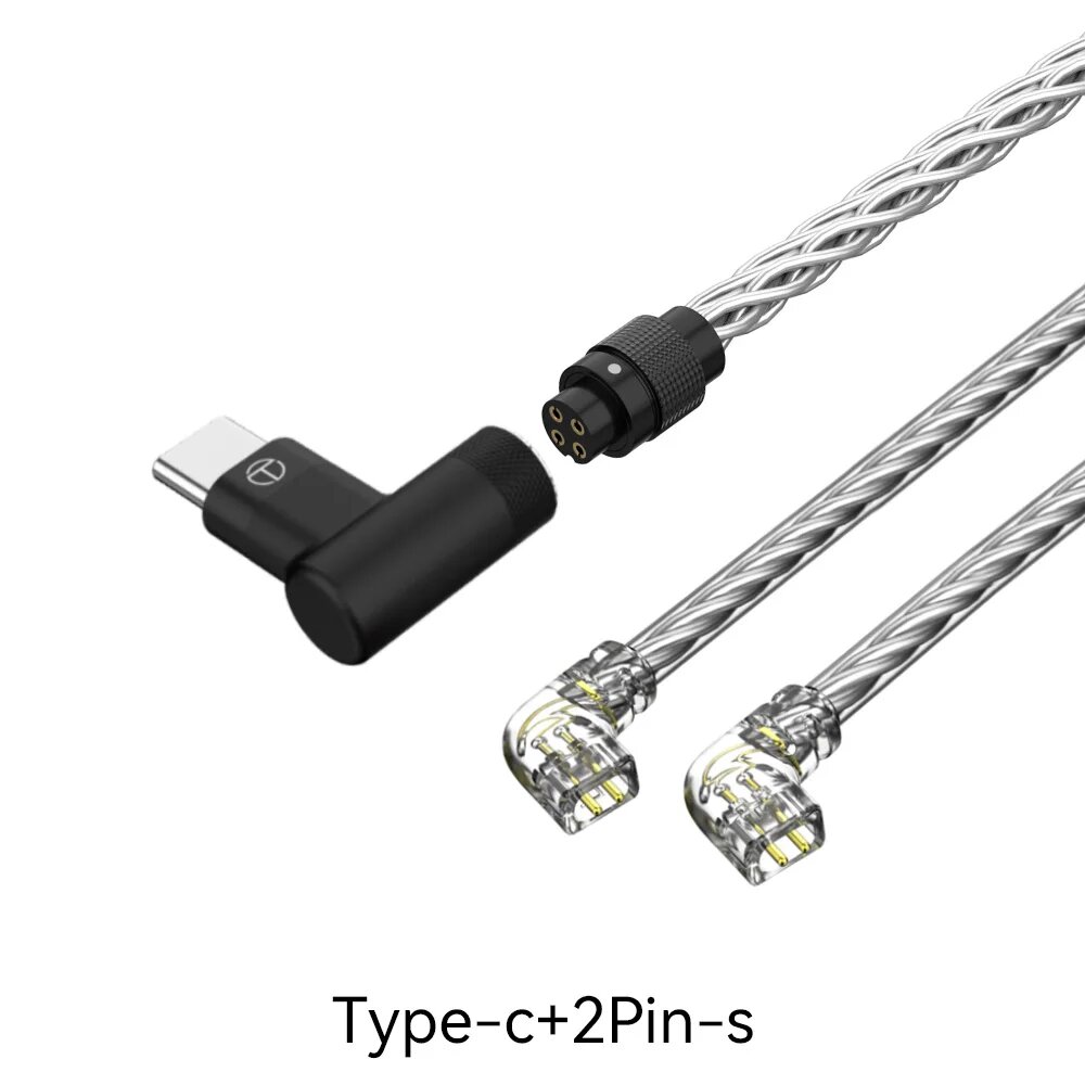 TRN T3 PRO 8-жильный кабель из чистого серебра для наушников Type C 2pins