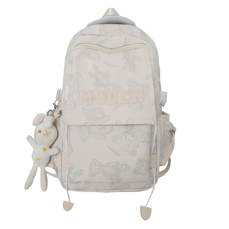 Рюкзак Bear Backpack, для школьников, белый, прочный, большой