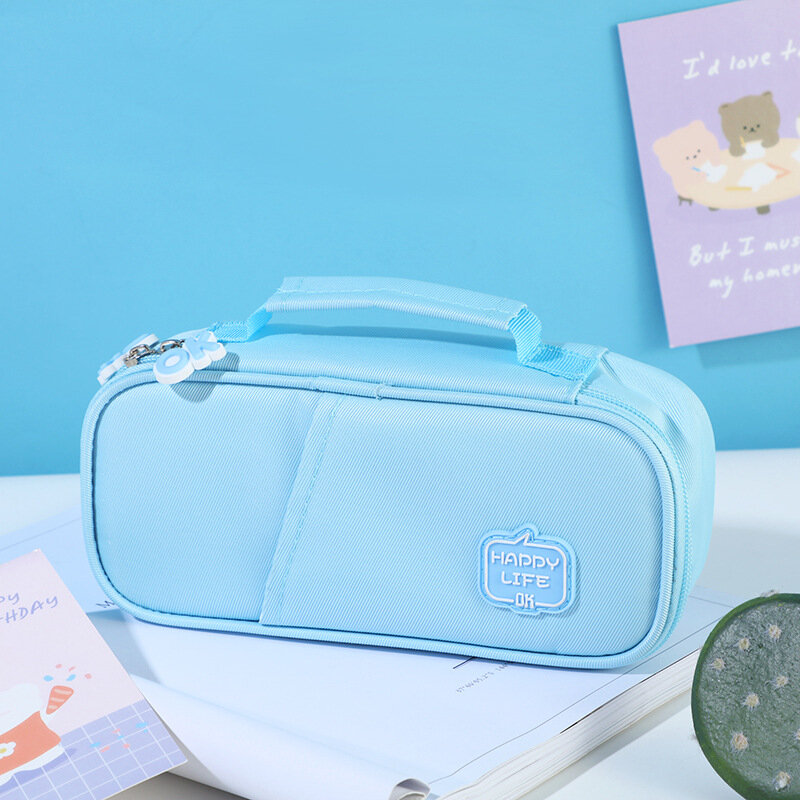 Пенал-коробка, для карандашей, синий, большой емкости