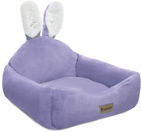 Гамма Лежанка квадратная "Зайка", сиреневая, 43*43*22см