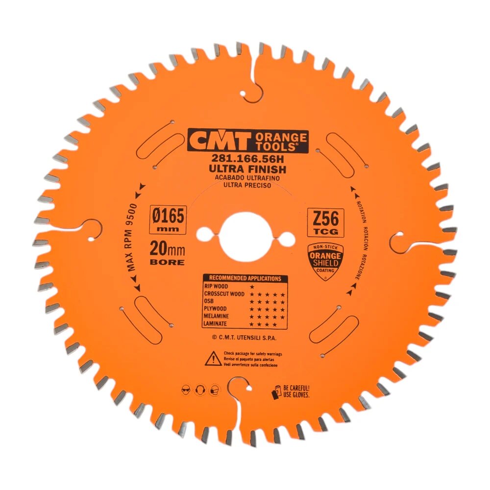 Диск пильный по ламинату (165х20 мм; Z56) CMT 281.166.56H