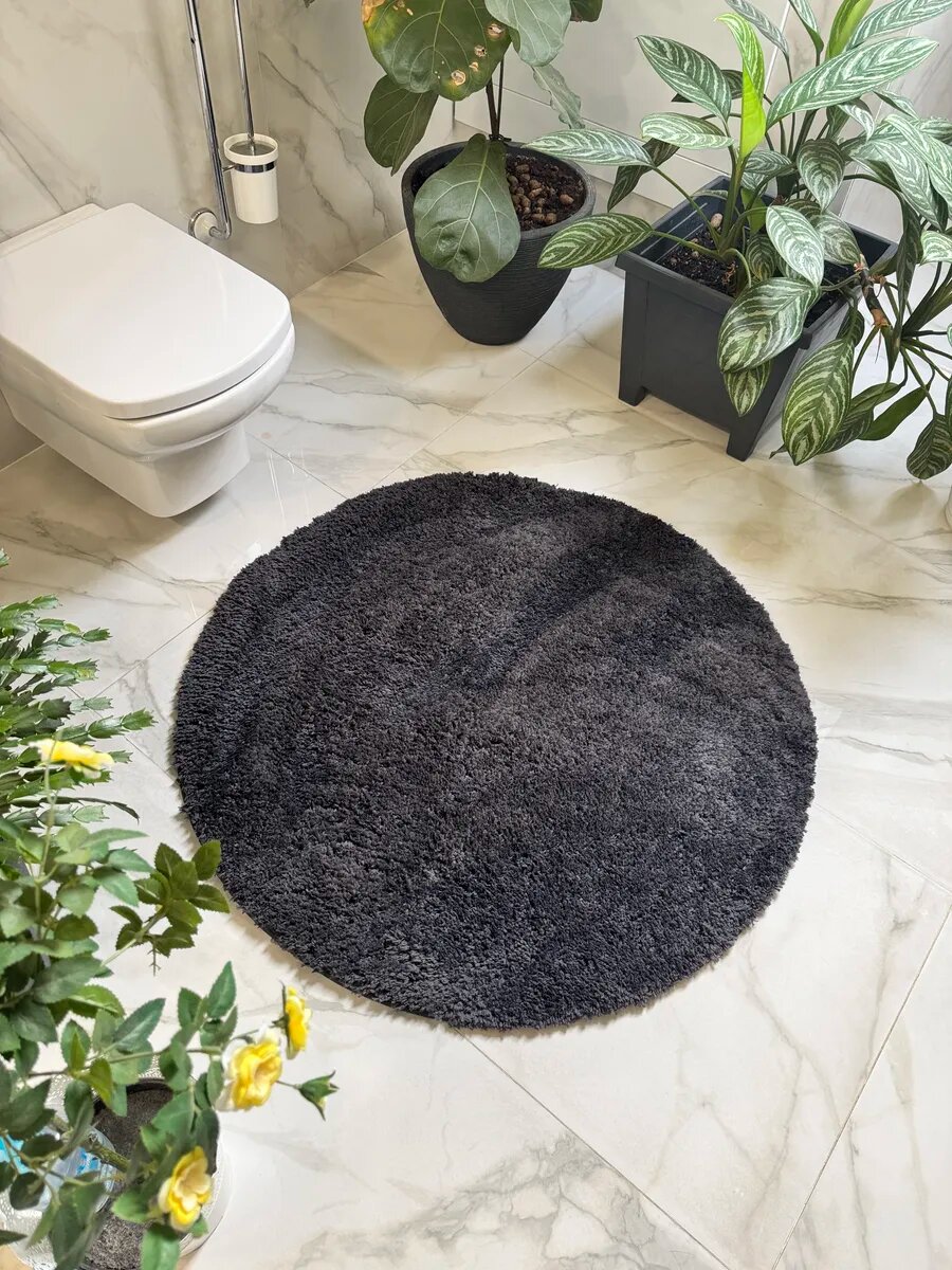 Коврик Natali's Carpets, круглый, эффект памяти, темно-синий, 180см