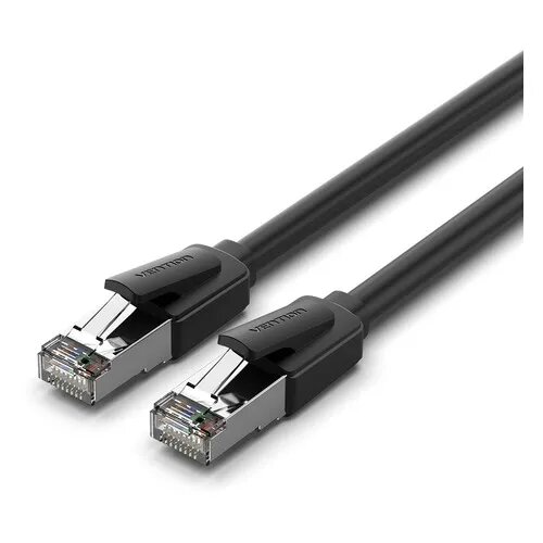 Патч-корд VENTION IKKBJ S/FTP, кат.8, 5м, 4 пары, 28AWG, медь бескислородная, многожильный, черный