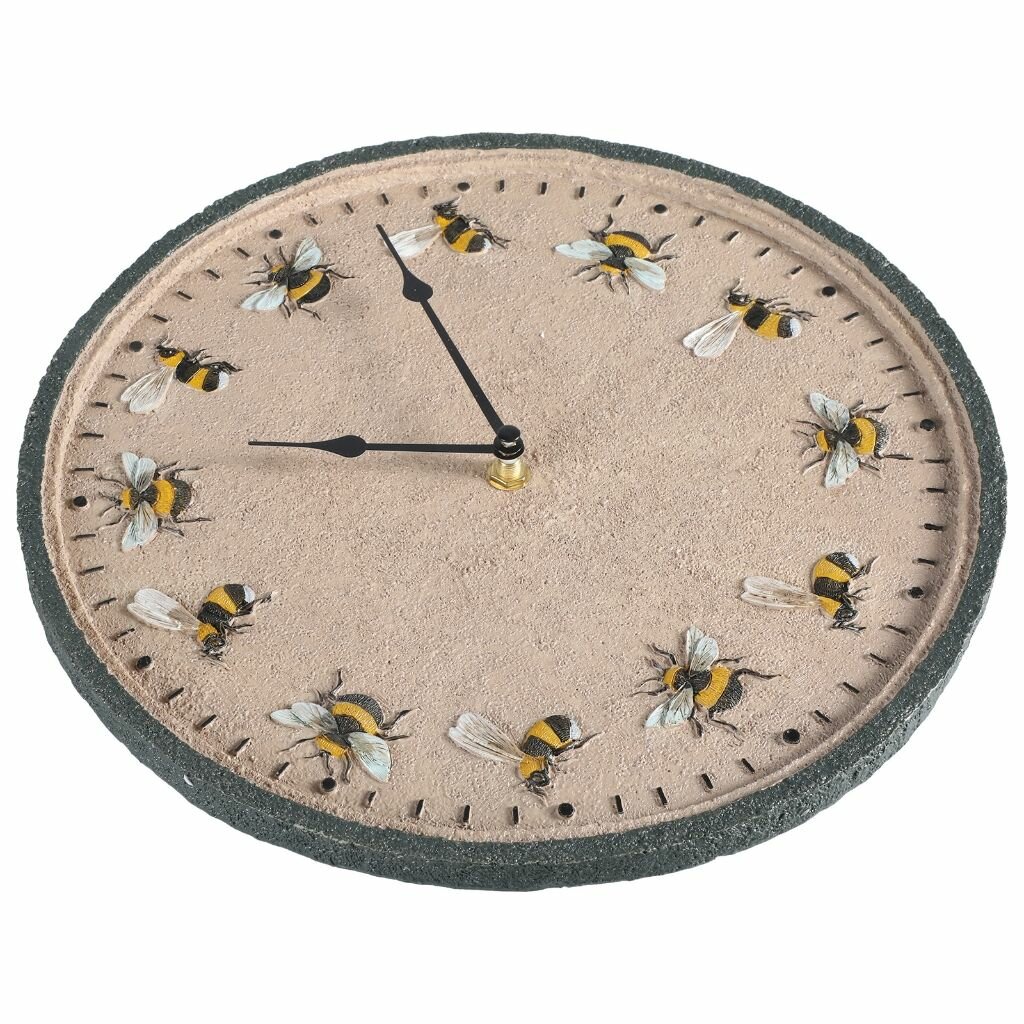 12-дюймовые водонепроницаемые садовые часы с декором в виде пчел