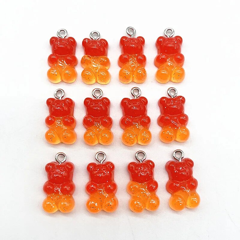 Подвески гумми медведи оранжевые, 12 шт, Color: Оранжевый, Цвет: 91