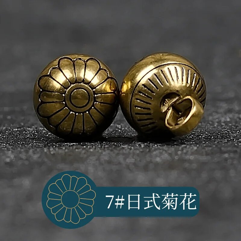 Латунные пуговицы с резным цветочком OKNOW 8 мм Model 7 japan daisy