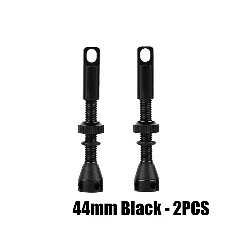 Бескамерные клапаны для велосипеда, 2 шт, черный/красный, алюминий, 40/44/60 мм Черный, 44mm Black