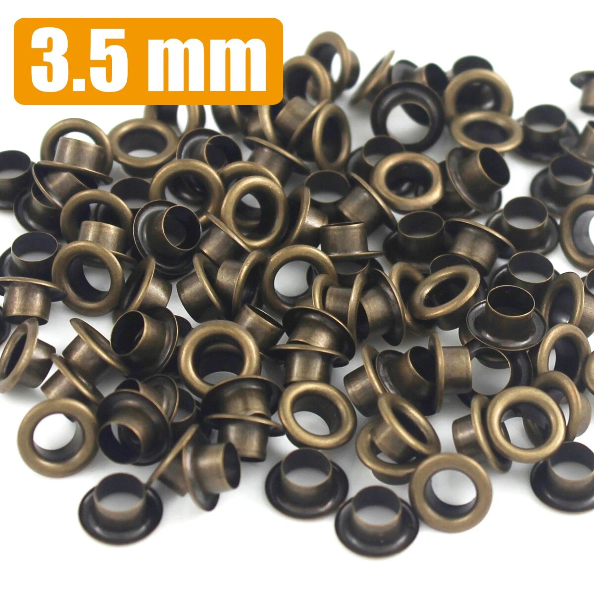 CLOXY Латунные люверсы 4 мм 100 комплектов 3.5mm Bronze