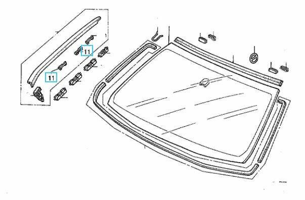 Фиксатор B, передн. Боковая отделка ветрового стекла (светло-синий) (Оригинал)