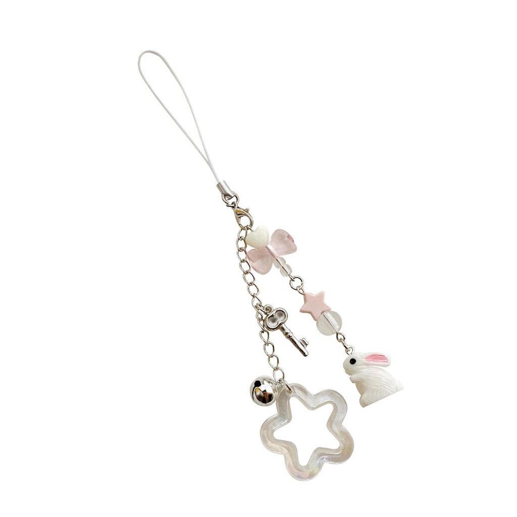 Милый плюшевый брелок с большими ушками кролика, кулон, модные милые подвески, орнамент, брелок для ключей, украшение для рюкзака, очаровательные ювелирные изделия