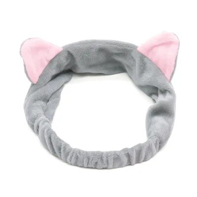 Повязка на голову с кошачьими ушками, Розовый, TS7-gray