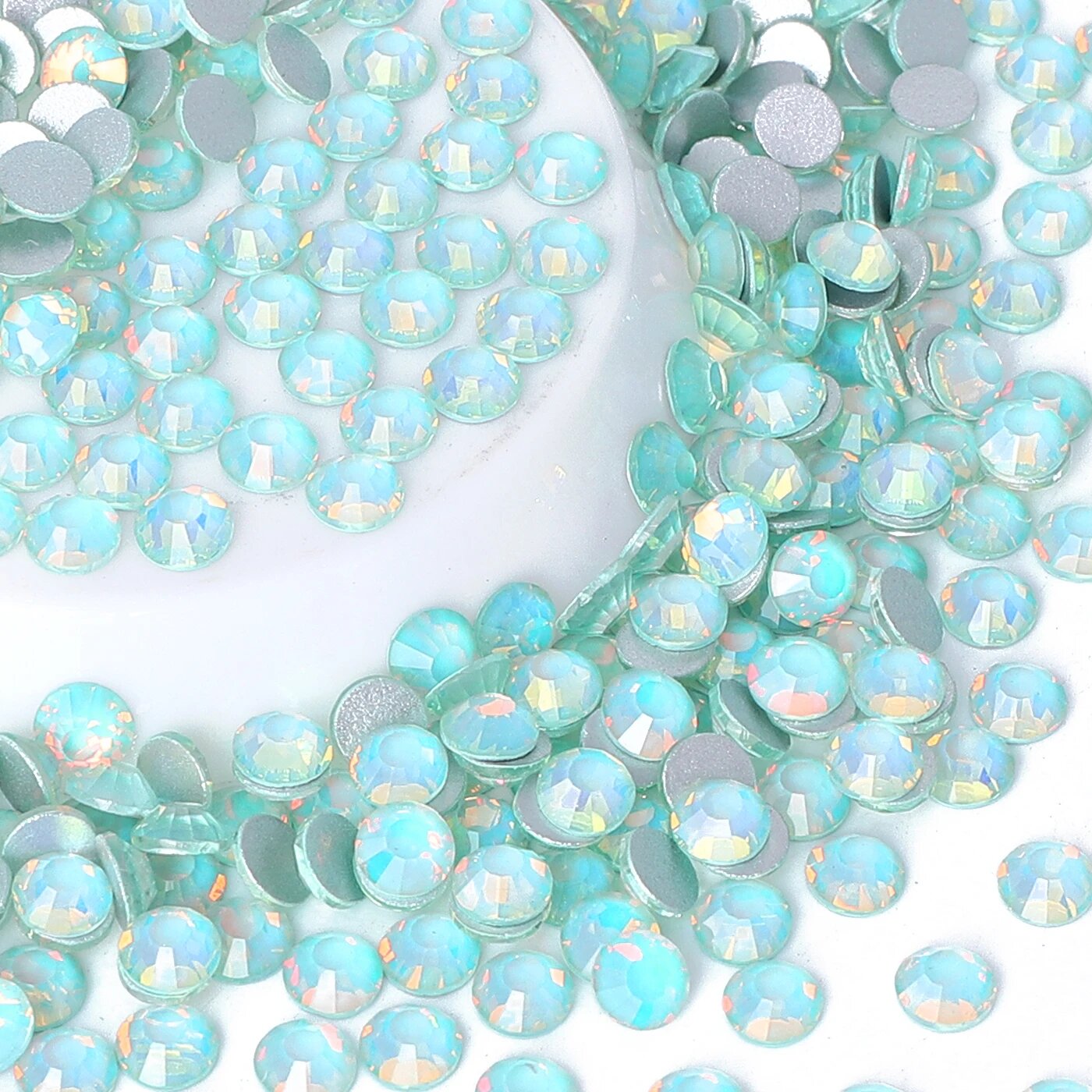Стразы стеклянные SS16, FS Tiffany Blue, 1440шт